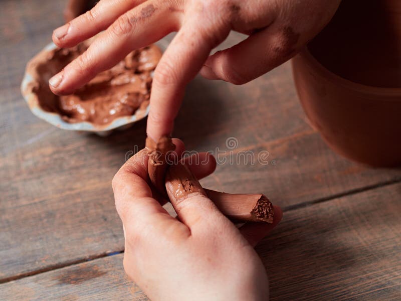 The Potter Works in the Main Workshop. Stock Photo - Image of clay ...