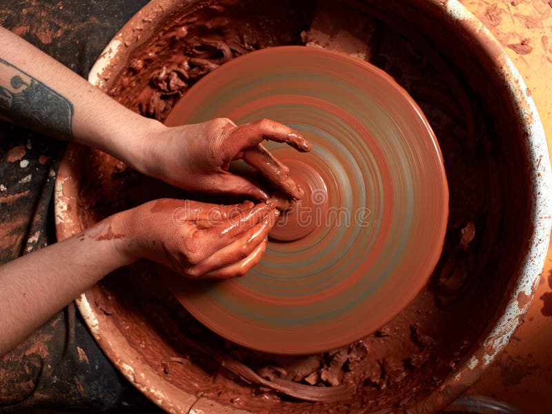 The Potter Works in the Main Workshop. Stock Image - Image of artisan ...