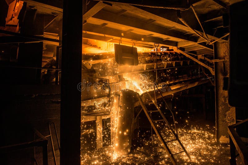 The Production Process at the Steel Mill Stock Photo - Image of hearth ...