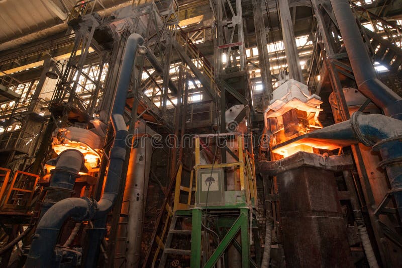 Production Process in the Steel Mill Stock Photo - Image of hearth ...