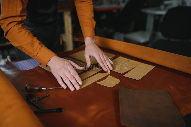 Production Process. Young Focused Experienced Master Craftsman Makes ...