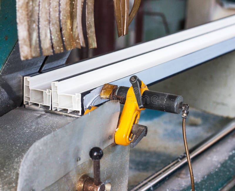 Production of PVC Windows, a Section of PVC Plastic Profile on the ...