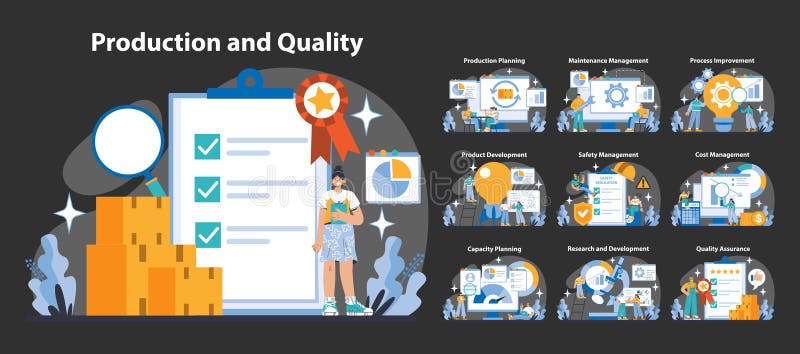 Production and Quality Concept. Flat Vector Illustration. Stock Vector ...