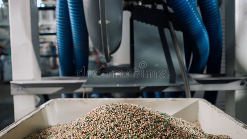Bio Packaging Manufacturing Plant Production Machine, Close Up of Bulk ...