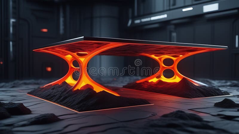 Production Room with Futuristic Hot Metal Table Stock Illustration ...