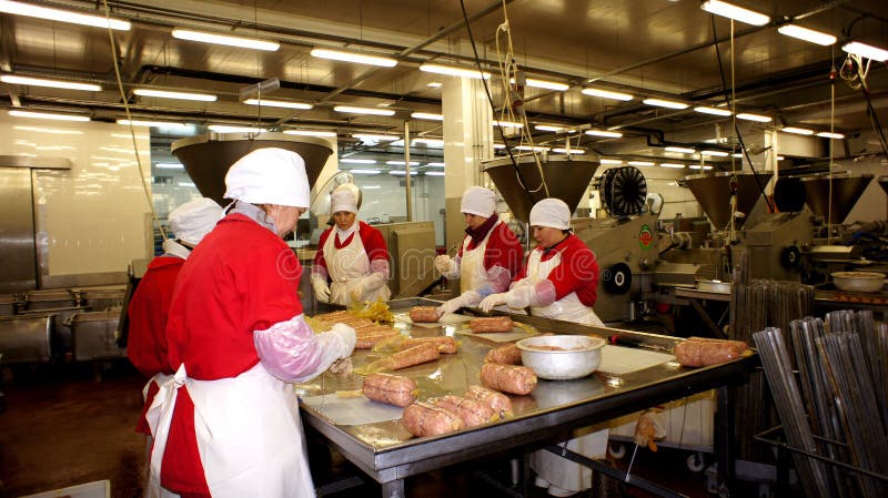 Production of Sausages. Sausage Factory. Editorial Photo - Image of ...