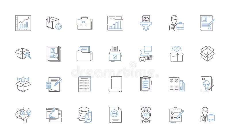 Production Schedule Line Icons Collection. Timetable, Plan, Schedule ...