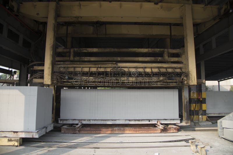Production of Aerated Concrete Blocks at Factory Transport Stage Stock ...