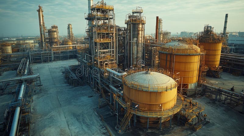 Large Petrochemical Refinery Facility Showcasing Advanced Manufacturing ...