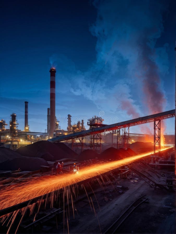 The Production of Smoke from Factory Stock Illustration - Illustration ...