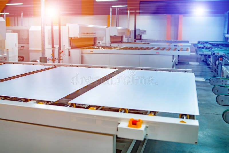 Production of Solar Cells. High Tech Factory Stock Image - Image of ...