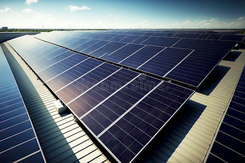 Production of Solar Panel for Renewable Energy Stock Illustration ...