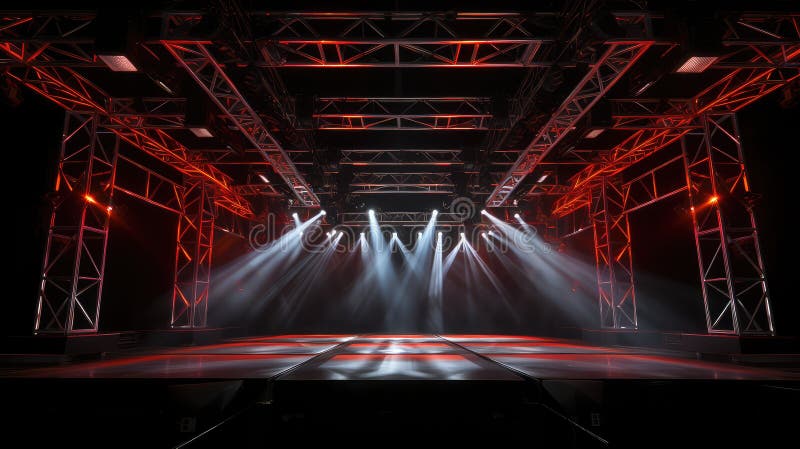 Production Stage Lighting Truss Stock Illustration - Illustration of ...