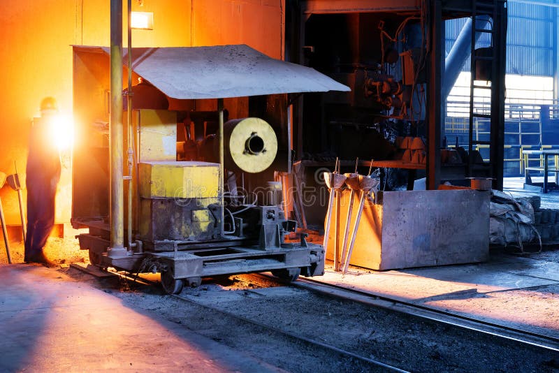 In the Production of Steel Mills Stock Image - Image of steel, sparks ...