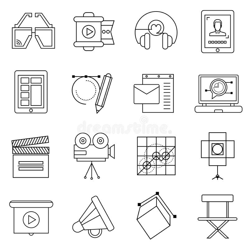 Studio Icons Set, Isometric Style Stock Vector - Illustration of ...