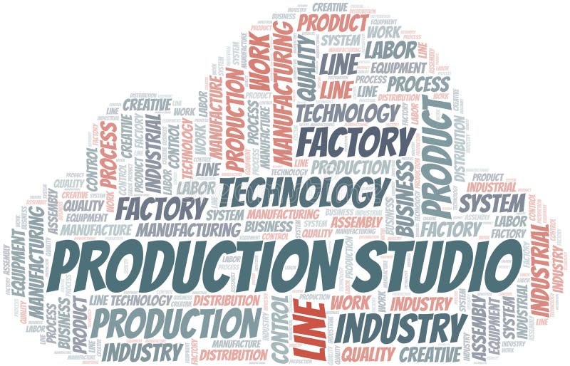 Production Studio Word Cloud Create with Text only. Stock Illustration ...