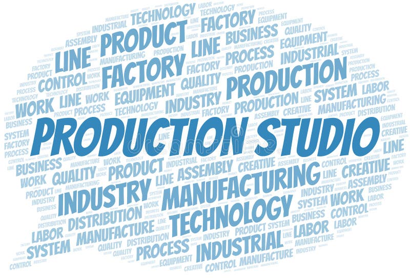 Production Studio Word Cloud Create with Text only. Stock Illustration ...