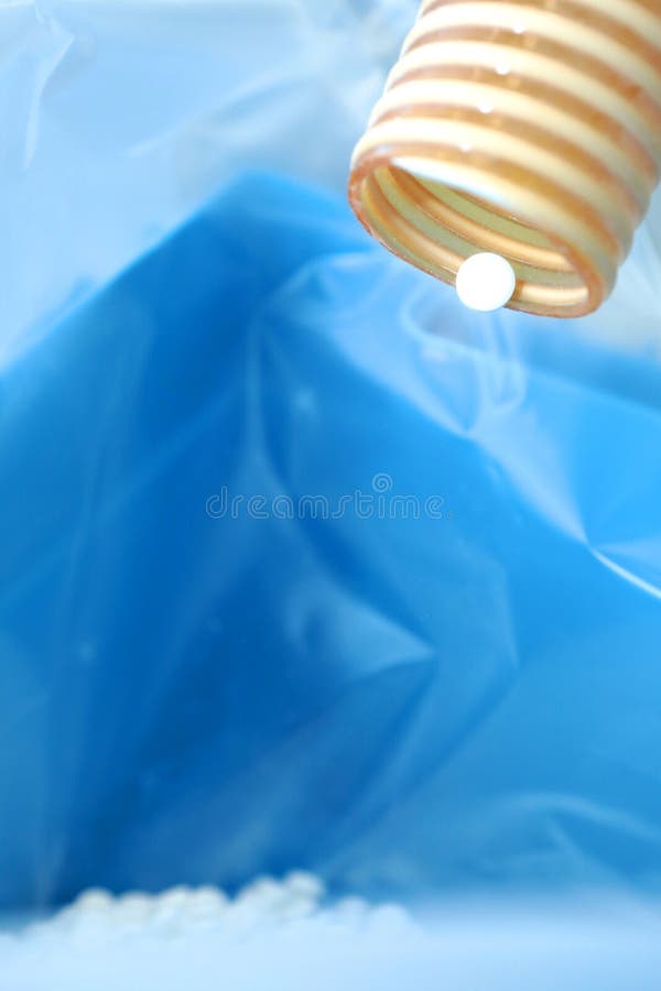 Production of Tablets. Tablets Poured into Sterile Packaging Stock ...