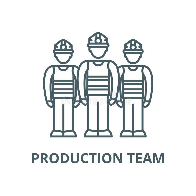 Production Team Vector Line Icon, Linear Concept, Outline Sign, Symbol ...