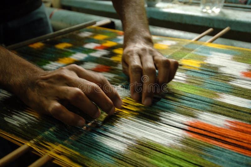 Production and Weaving of Carpets and Fabrics Stock Image - Image of ...