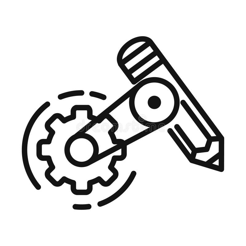 Production Wheel Icon Black and White Illustration Stock Vector ...
