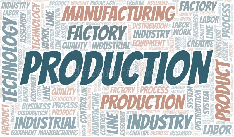 Production Word Cloud Create with Text only. Stock Illustration ...