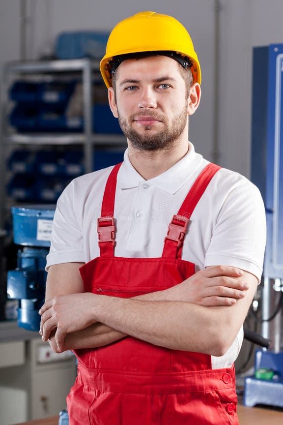 Production Worker in Factory Stock Image - Image of helmet, industrial ...