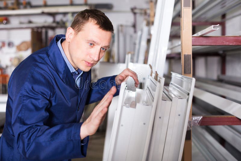 Production Worker with PVC Windows Stock Image - Image of effective ...