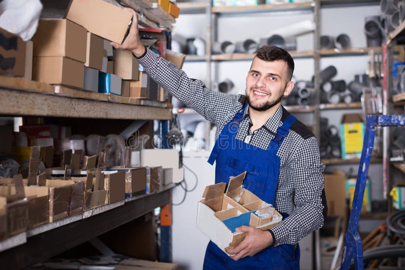 Production Worker in Uniform Sorting Sanitary Engineering Details Stock ...