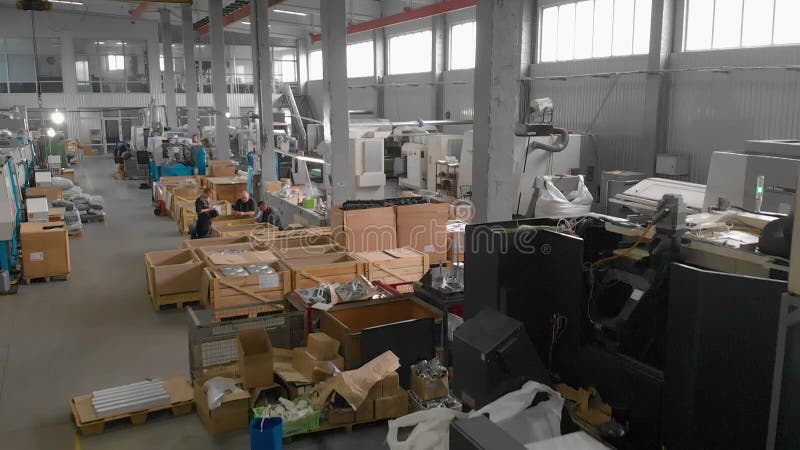 Production Workshop General Plan. Span in a Large Workshop with Machine ...