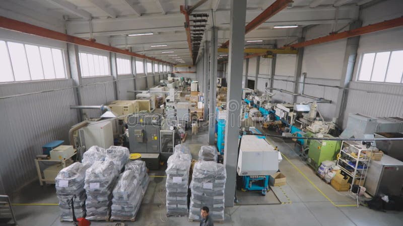 General Plan of a Modern Factory from the Inside. Large Production Hall ...