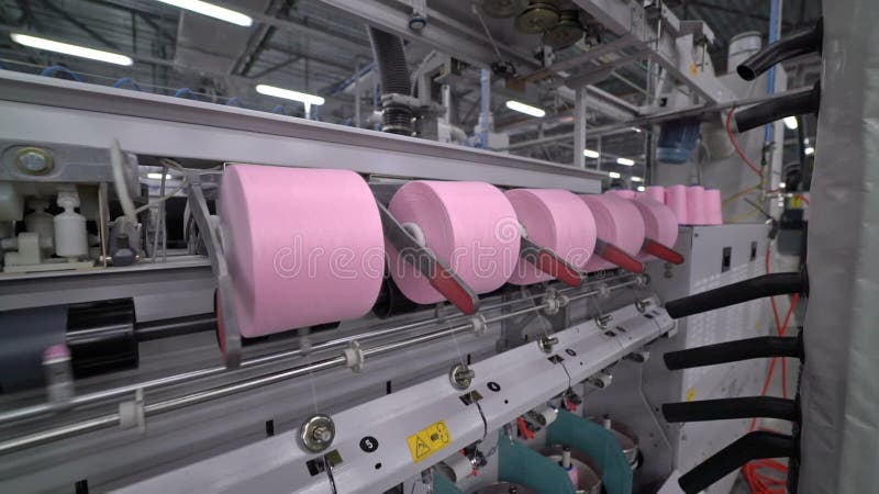 Production of Yarn. Threads, Coloured Stock Footage - Video of fixed ...