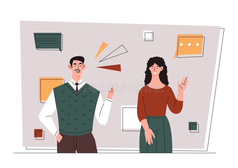 Productive Business Conversation Concept Stock Vector - Illustration of ...