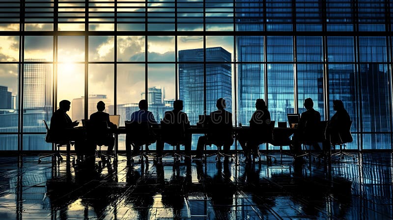 Productive Business Meeting in Corporate Office Setting Stock ...