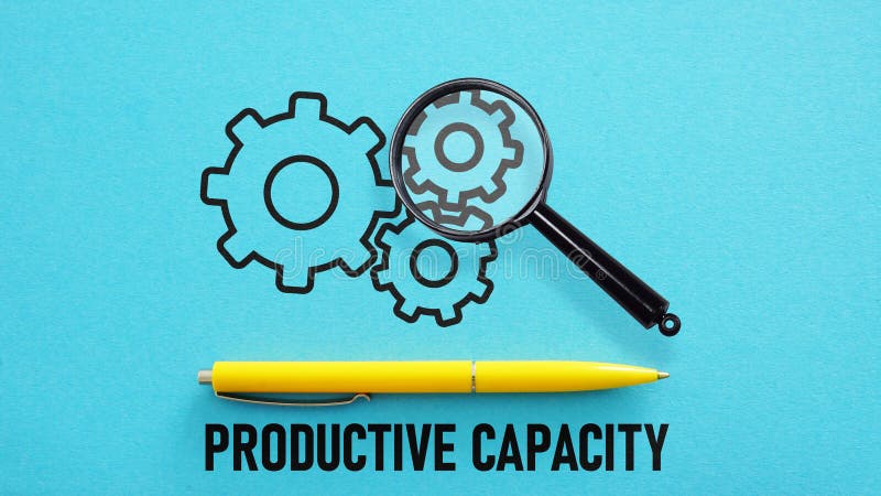 Productive Capacity is Shown Using the Text and Picture of Gears Stock ...