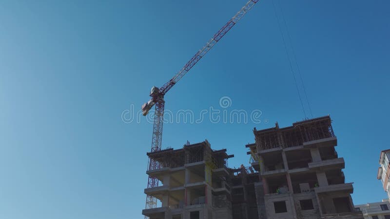 Aerial Video: Multi-Story Building Under Construction with Workers ...