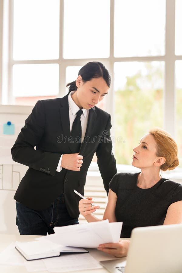 Productive Discussion at Boardroom Stock Photo - Image of working ...