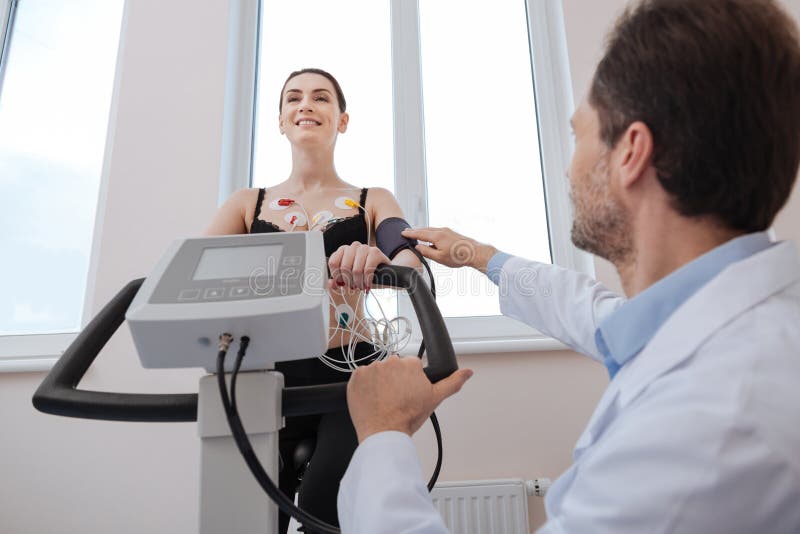 Productive Healthy Lady Feeling Fine during the Experiment Stock Image ...
