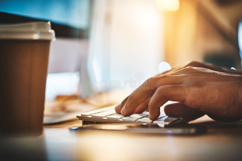 The Productive Hour. a Businessman Using a Computer during a Late Night ...