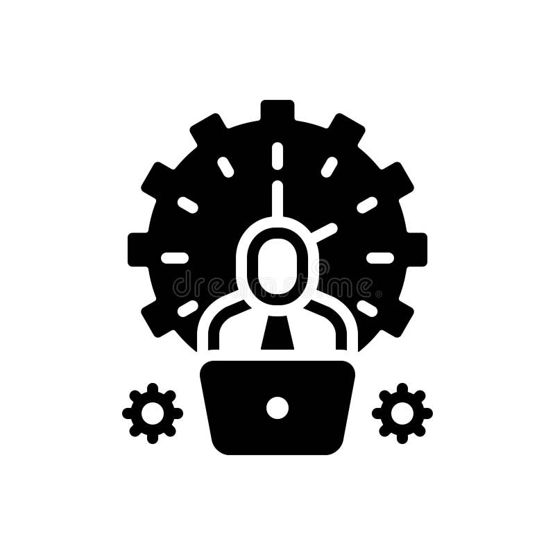 Black Solid Icon for Productive, Manufacturing and Cogwheel Stock ...