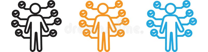 Productive Man Vector Logo Set Collection for Web App Ui Stock Vector ...