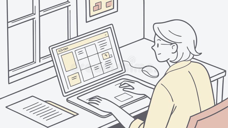 Productive Remote Work, Comfortable Home Office, Vector Design ...