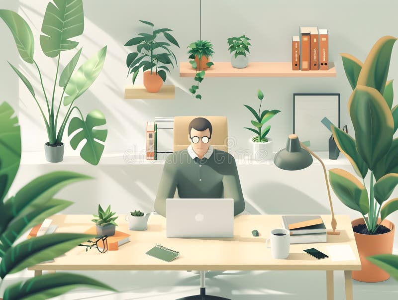 Productive daily Routine in a Stylish and Organized Workspace Stock ...