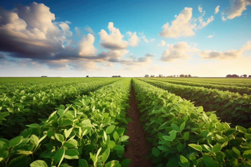 Productive Soy Beans Farm. Generate Ai Stock Illustration ...