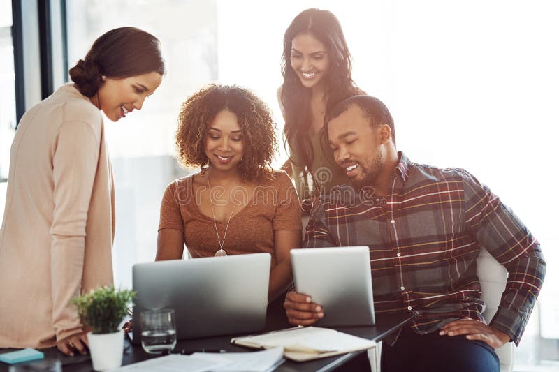 The Productive Team is a Happy Team. a Group of Young Professionals ...