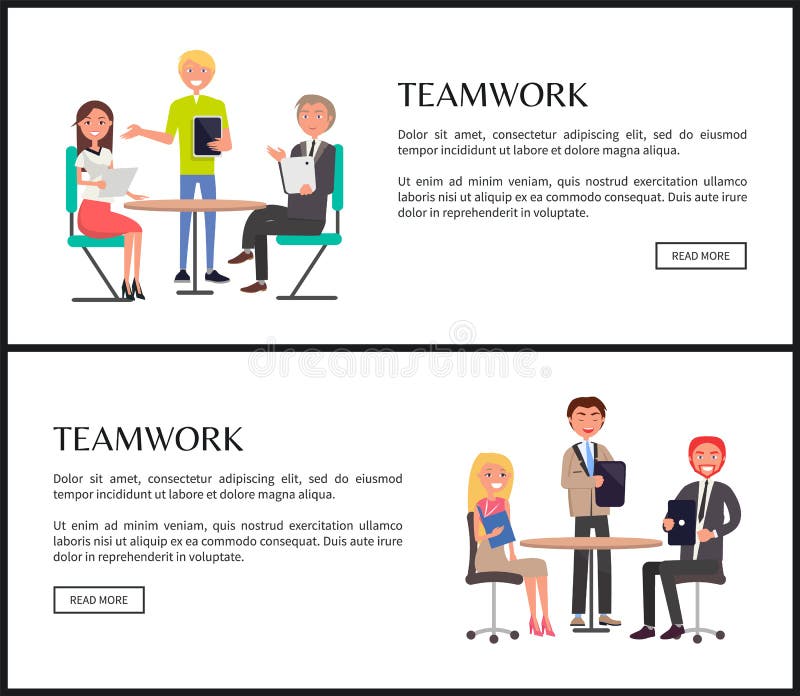 Productive Teamwork To Create Project Web Pages Stock Vector ...