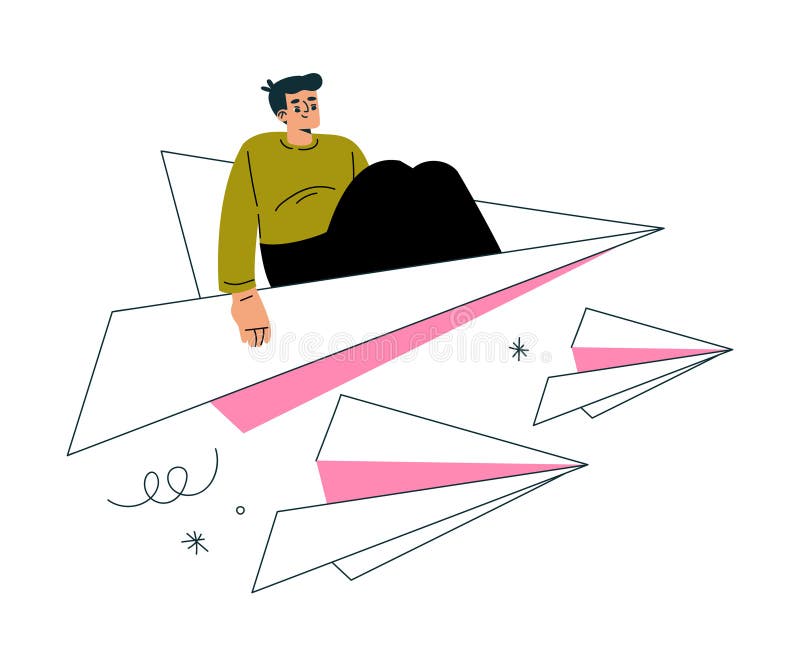 Productive Workflow with Man Fly Paper Plane Managing Task Vector ...
