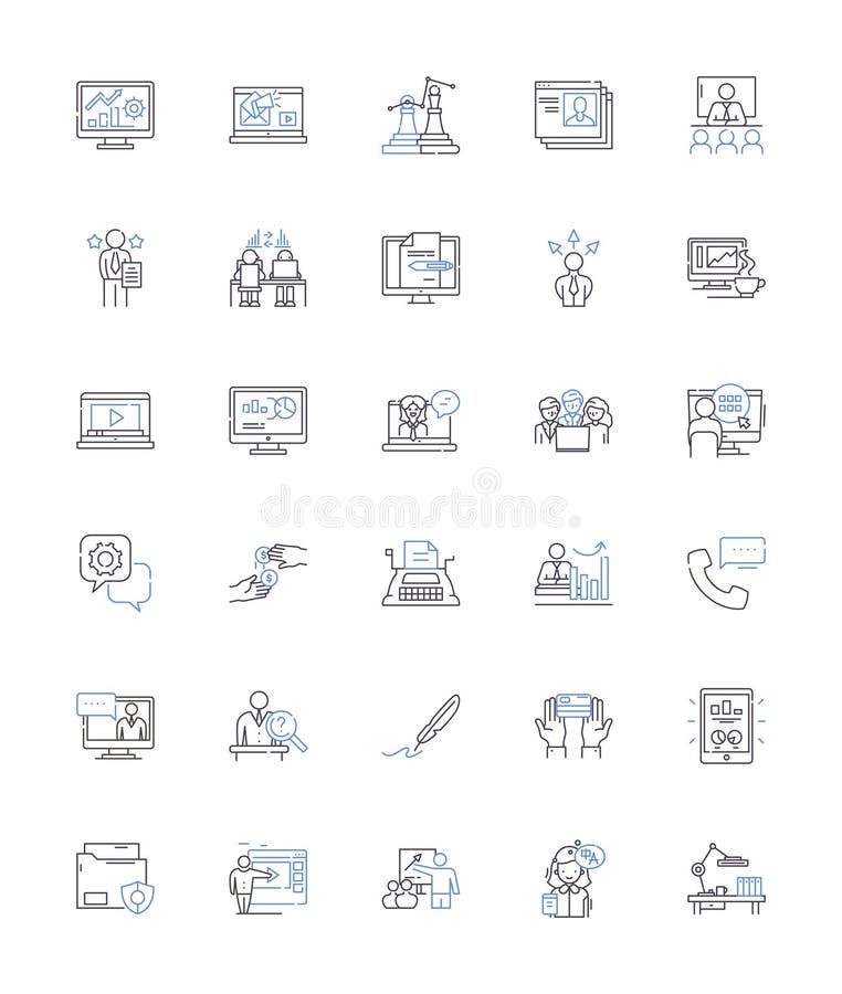 Productive Workplace Line Icons Collection. Efficiency, Goal-oriented ... Productive Workplace Line Icons Collection. Efficiency, Goal-oriented ...