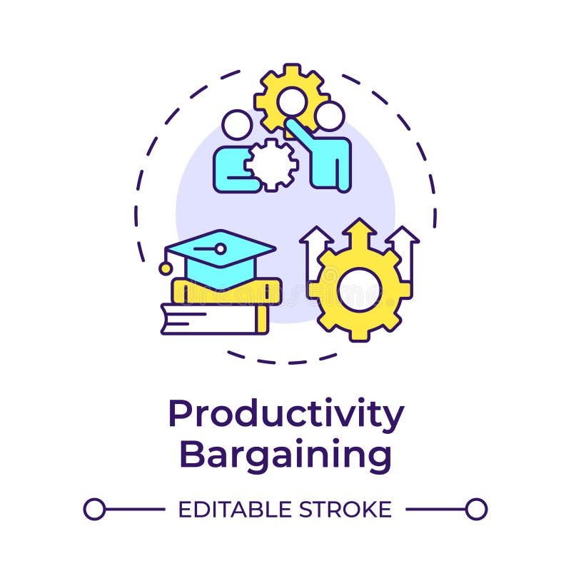 Productivity Bargaining Multi Color Concept Icon Stock Vector ...