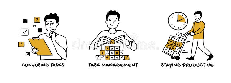 Productivity Boost and Effective Task Management Stock Illustration ...